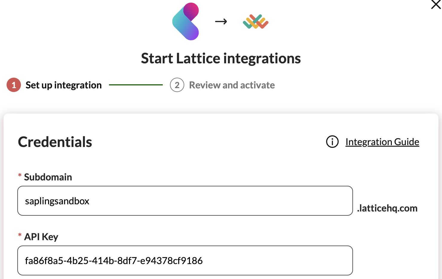 Sapling - Lattice Integration Guide – Kallidus