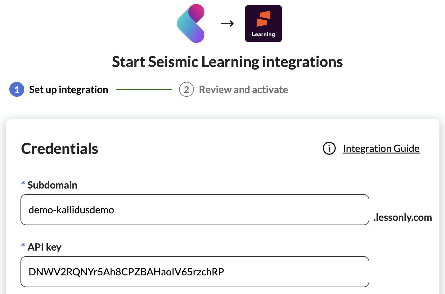 Sapling - Seismic Learning Integration Guide – Kallidus