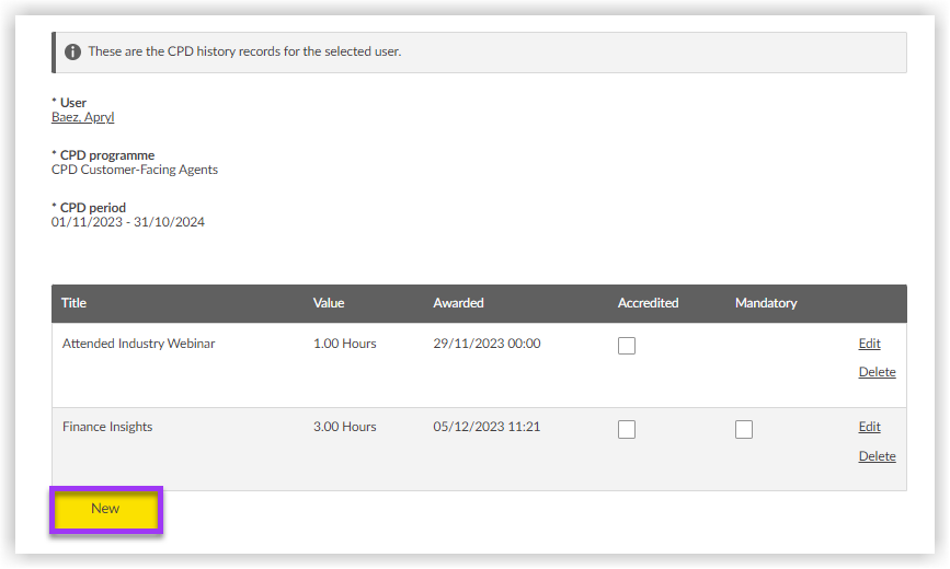 Learn - Add CPD learning records for Users – Kallidus
