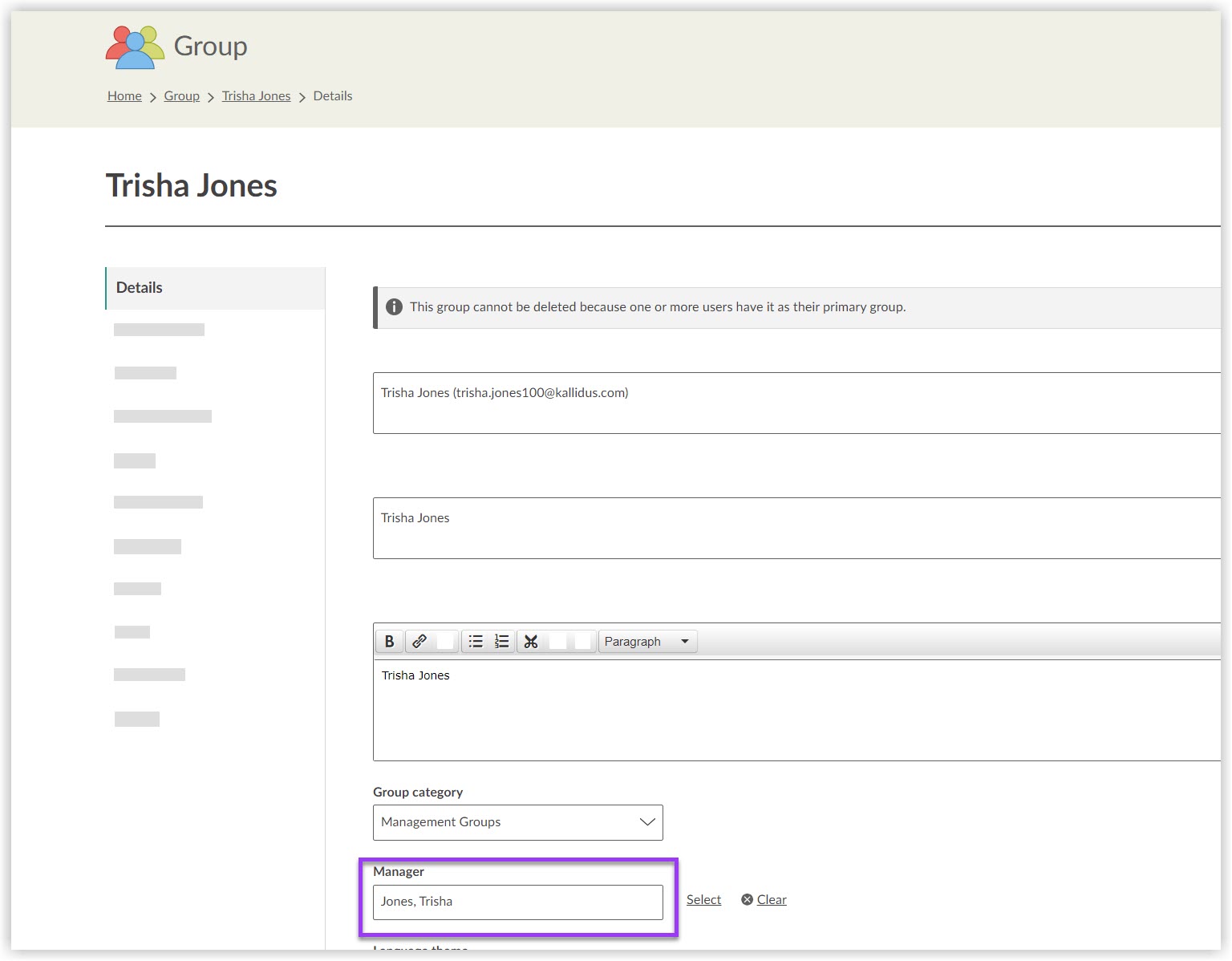 Learn - Primary Groups: define line manager hierarchy – Kallidus