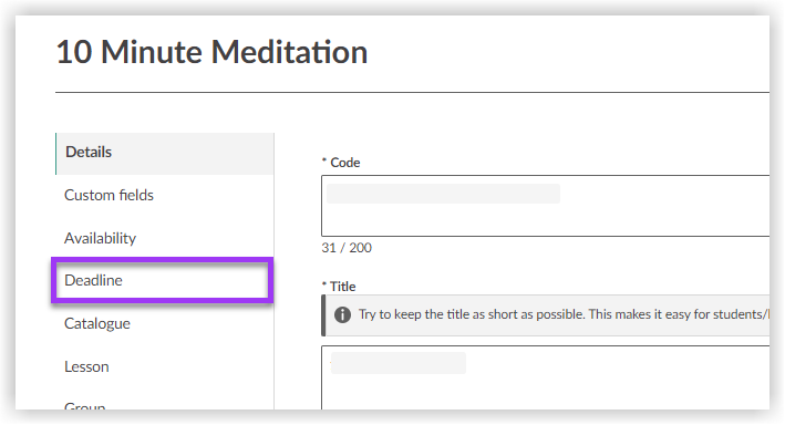 Learn - Set a deadline and reminder notifications for a Course – Kallidus