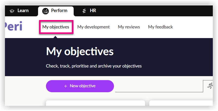 Perform - Set yourself an objective – Kallidus