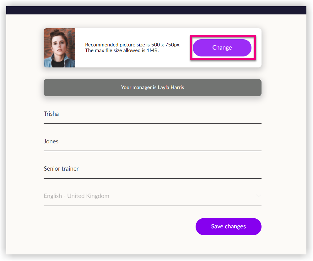 Perform - View and update your profile picture – Kallidus