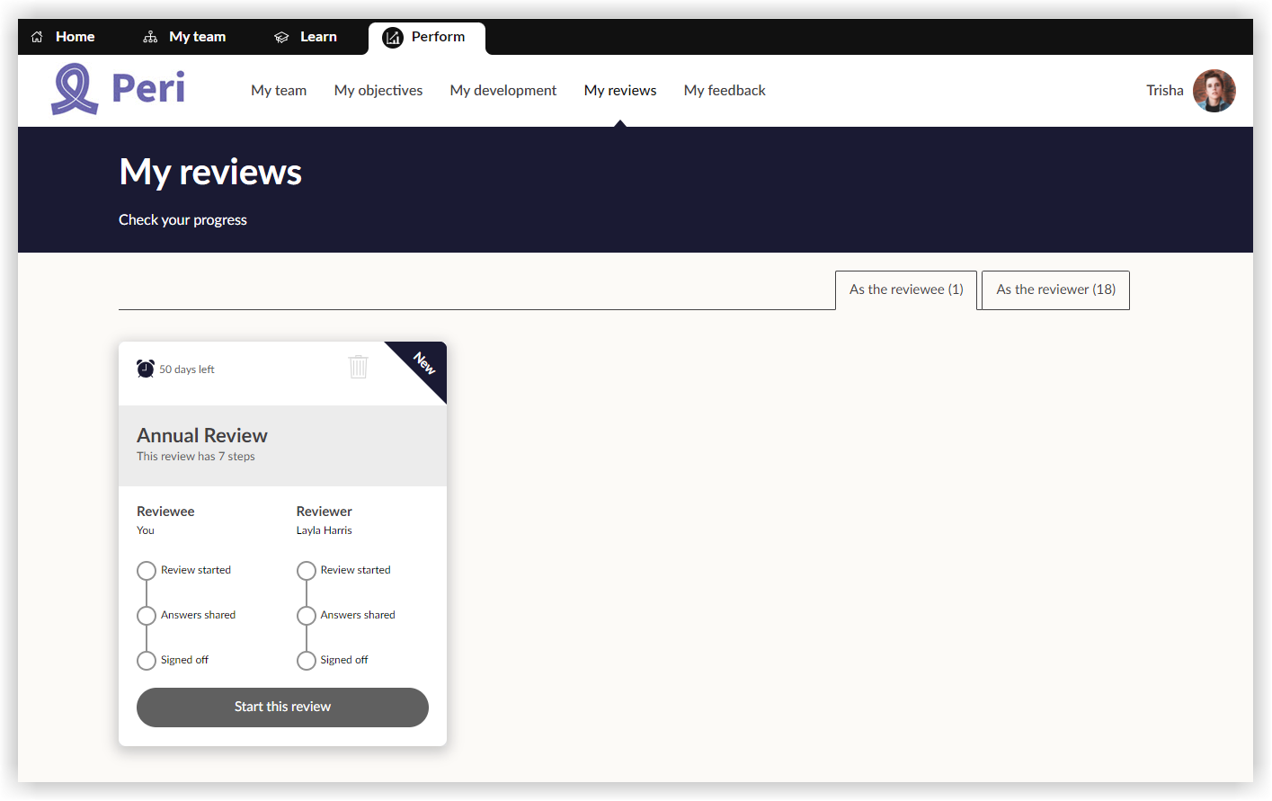Perform - See all your Reviews – Kallidus