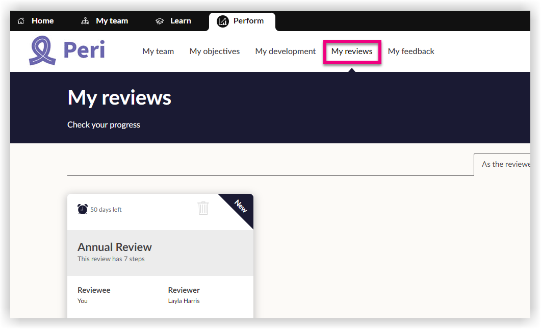 Perform - See all your Reviews – Kallidus