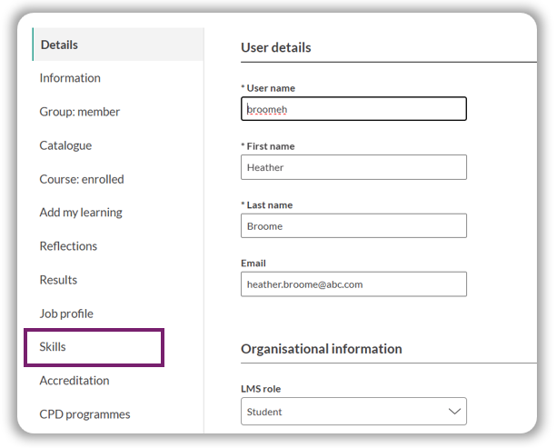 Skills: Assign Skills directly to a User (General skills) – Kallidus