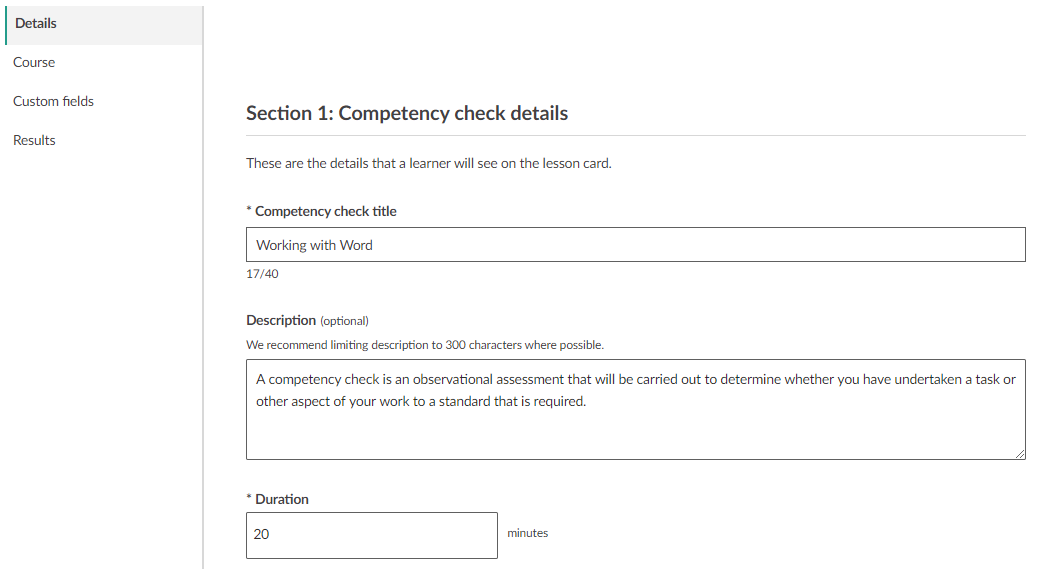 Learn - Create a Competency Check – Kallidus